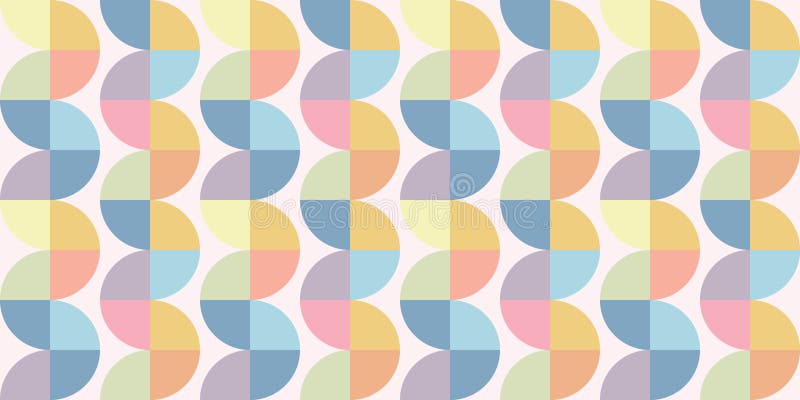 Muted Retro Circle Vertical Waves Background, Seamless Vector Pattern ...