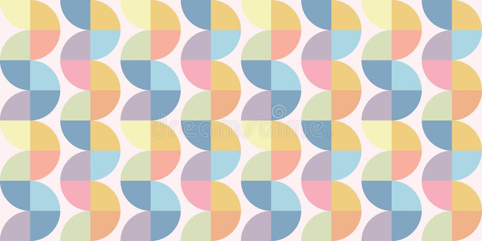Muted Retro Circle Vertical Waves Background, Seamless Vector Pattern ...