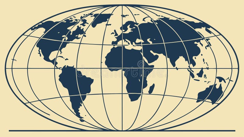 Muted Tones World Map Offering a Global Overview. Vector Design ...