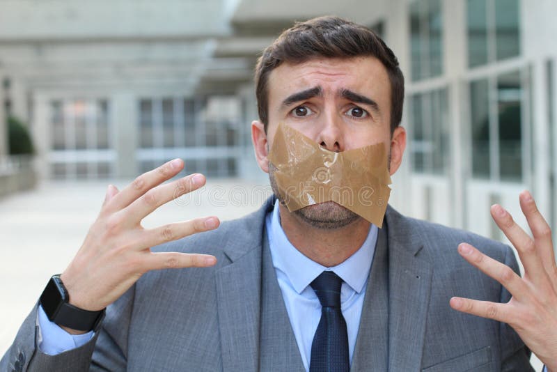 Muted Worker Dying To Speak Stock Image - Image of assistance ...