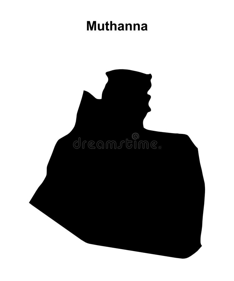 Muthanna outline map stock vector. Illustration of shape - 360437229
