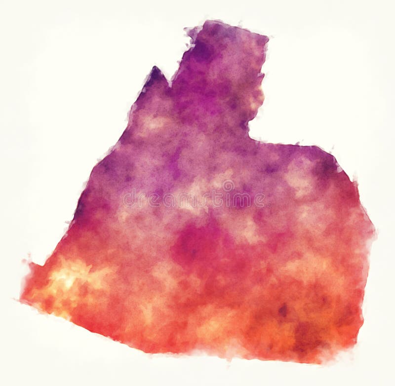 Muthanna Governorate Watercolor Map of Iraq Stock Illustration ...