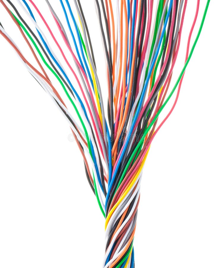 Muti-color Electronic Wire Isolated on White Stock Image - Image of ...