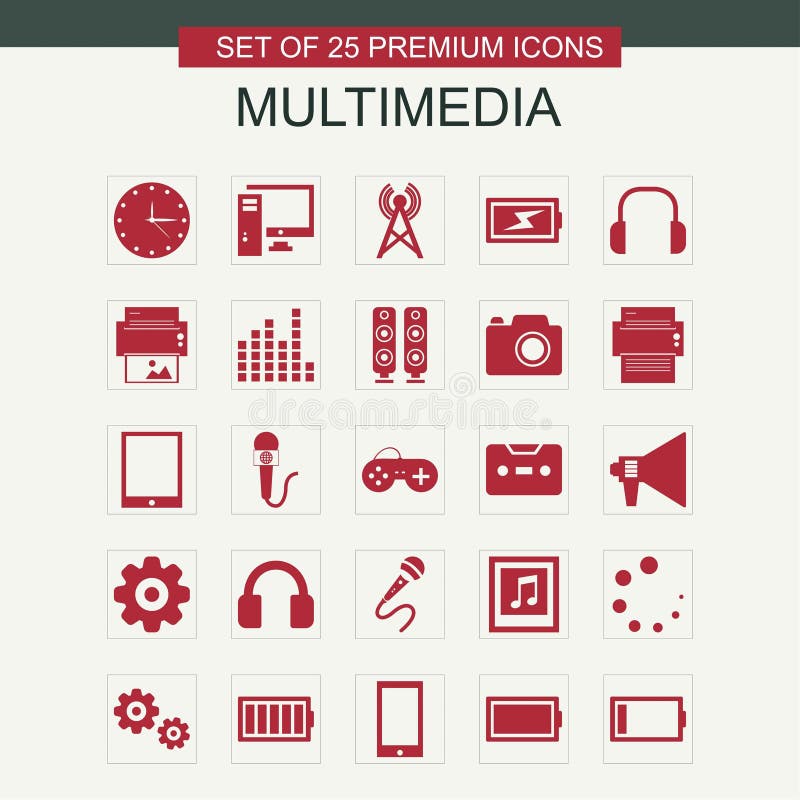 New Web and Mutimedia Icons 2 - Orange Stock Vector - Illustration of ...