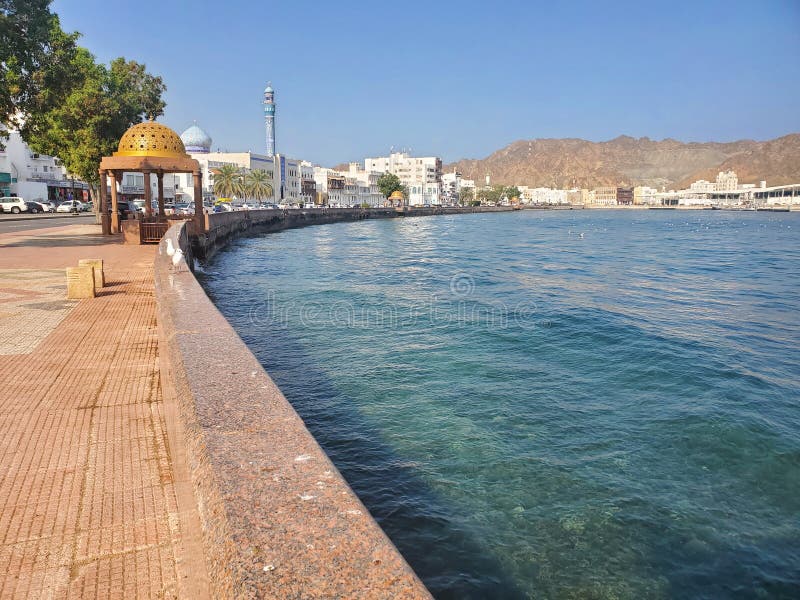 Mutrah Corniche, Muscat, Oman Stock Photo - Image of boardwalk, pier ...