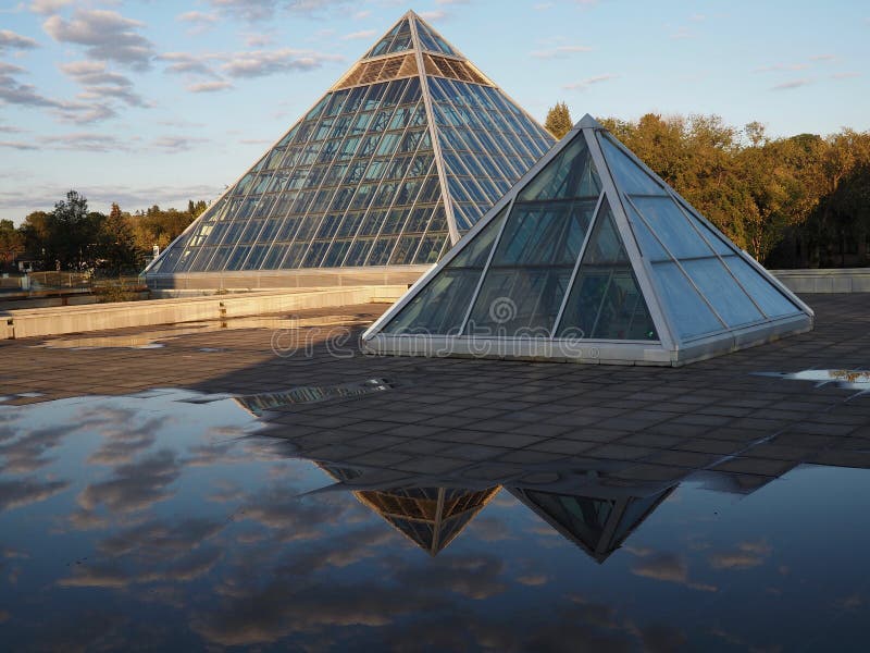 Muttart Conservatory Edmonton with Two Pyramids Stock Photo - Image of ...