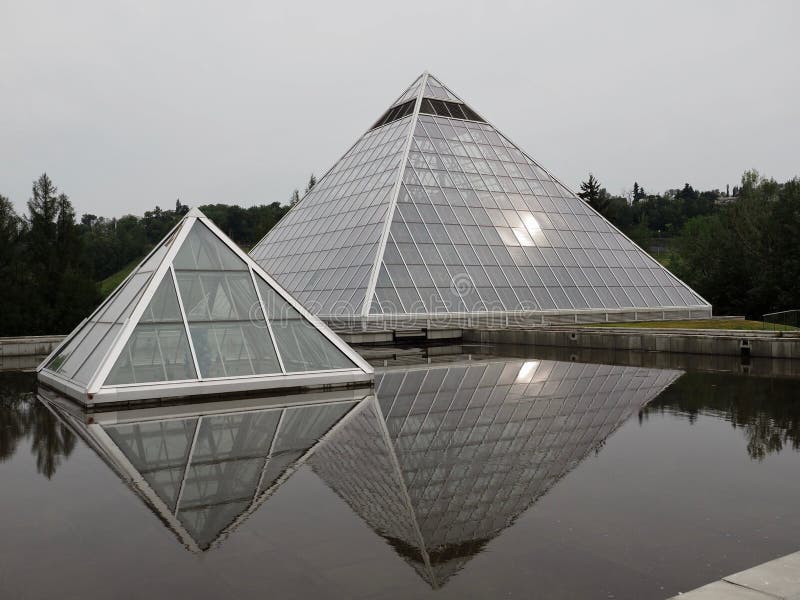 Muttart Conservatory Edmonton with Two Pyramids Stock Image - Image of ...