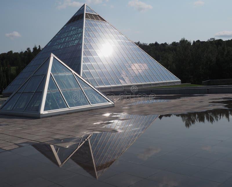 Pyramids with Reflection editorial stock image. Image of edmonton ...