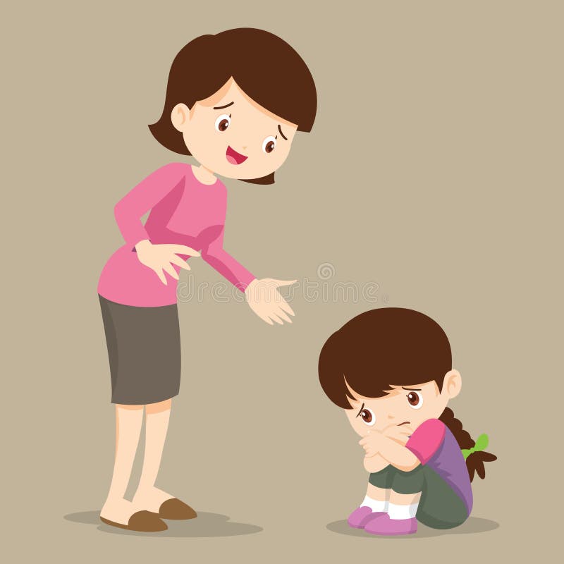 Traurige Mutter Cartoon