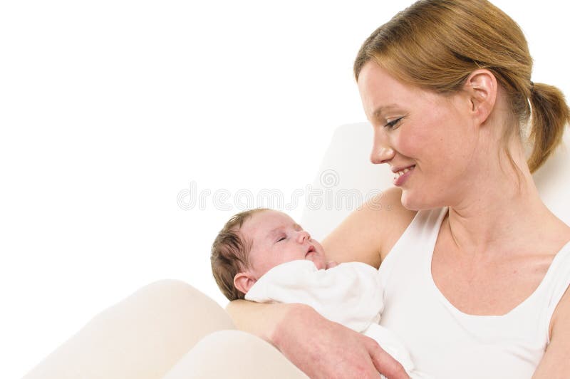 Mutter mit Baby im Arm stockbild. Bild von kindheit, liebe - 38527737