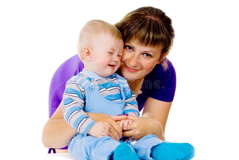 Mutter Mit Einem Kleinen Kind Stockfoto - Bild von gelächter, farbe ...