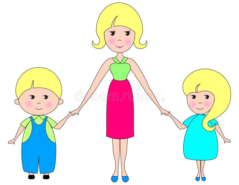 Mutter mit Kindern vektor abbildung. Illustration von puppe - 11919249