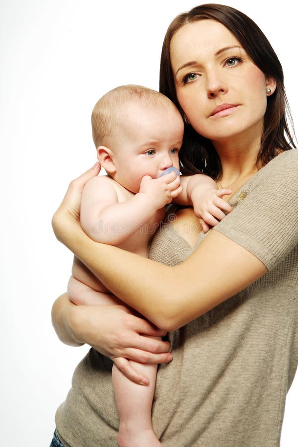 Mutter mit nettem Kind. stockbild. Bild von betrieb, familie - 9337933