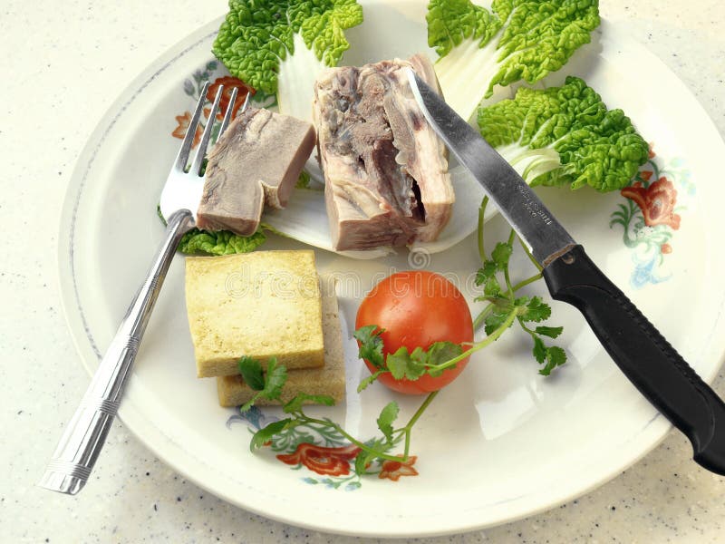 Mutton stock image. Image of food, cooked, sheep, tableware - 28185139