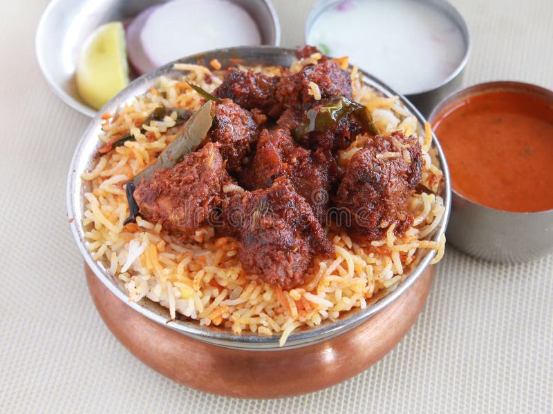 Deccan Cuisine Chicken Fry Piece Biryani Stock Image - Image of fried ...