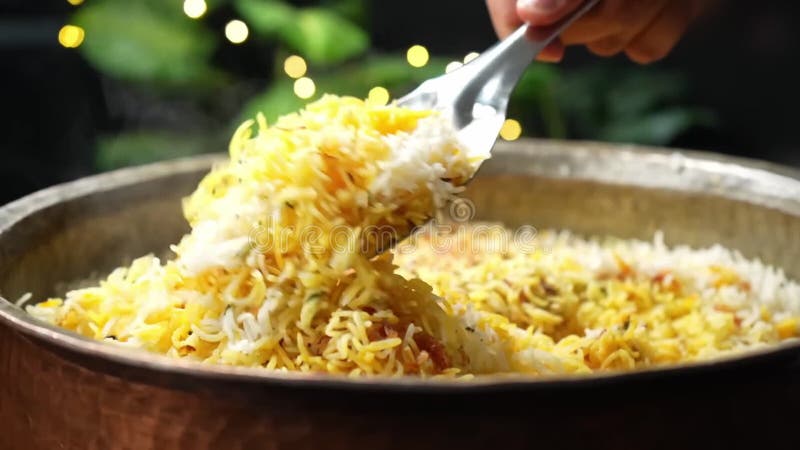 Mutton Biryani Taking with Spoon Stock Footage - Video of frying ...