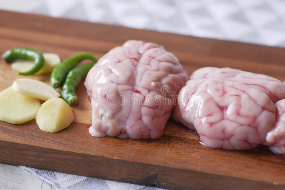 Mutton Brain on a Chopping Board Stock Image - Image of health, lean ...