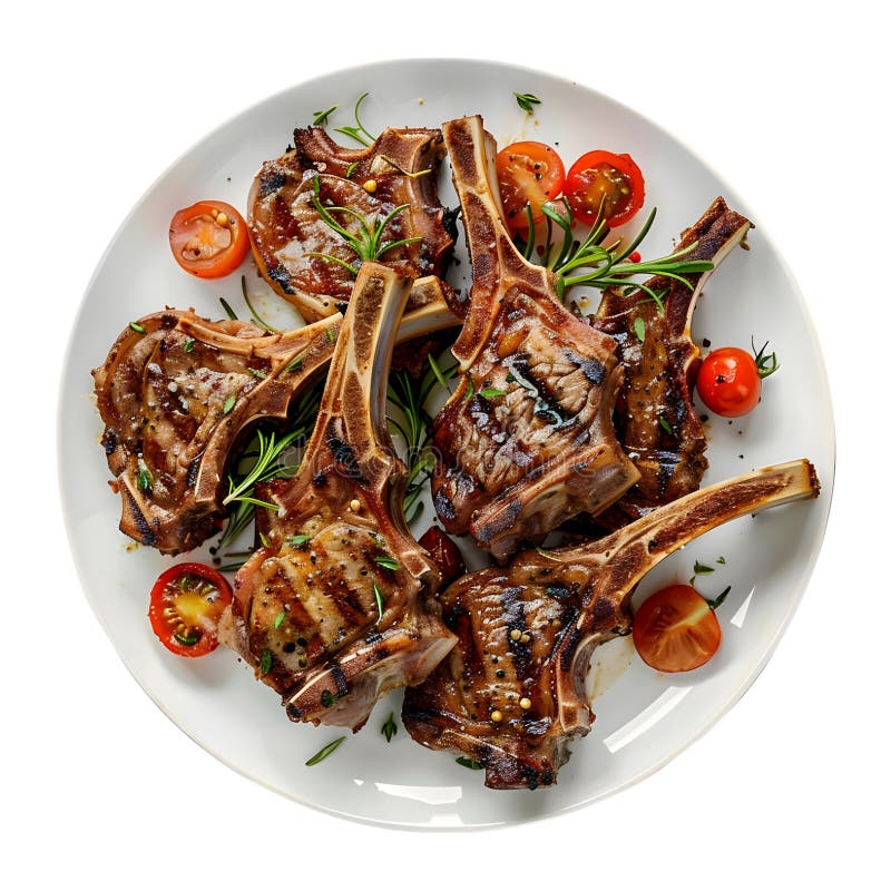 Mutton Champ Grilled in a Plate on Transparent Background - Ai ...