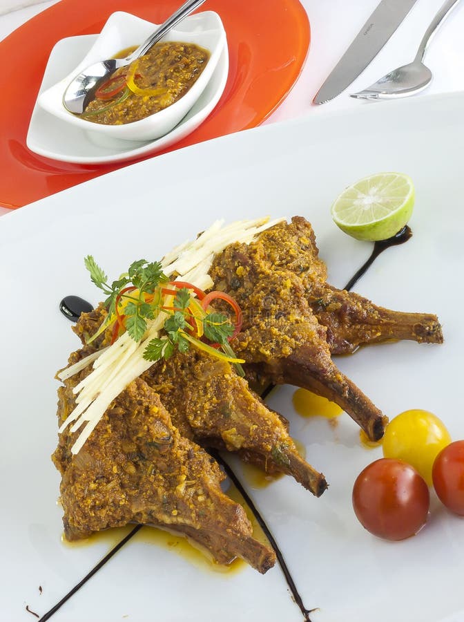 Mutton Chops Masala stock image. Image of asian, meat - 89578093