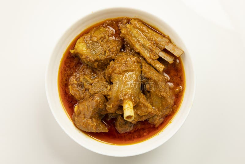Mutton Curry Isolated on White Background Stock Photo - Image of dish ...