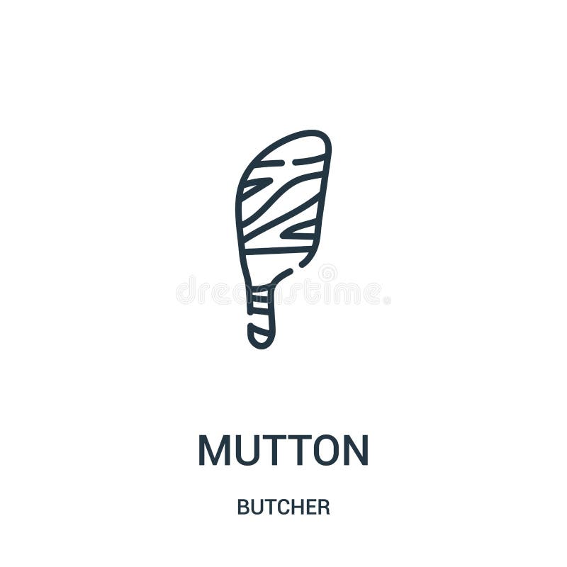Mutton Icon Vector from Butcher Collection. Thin Line Mutton Outline ...