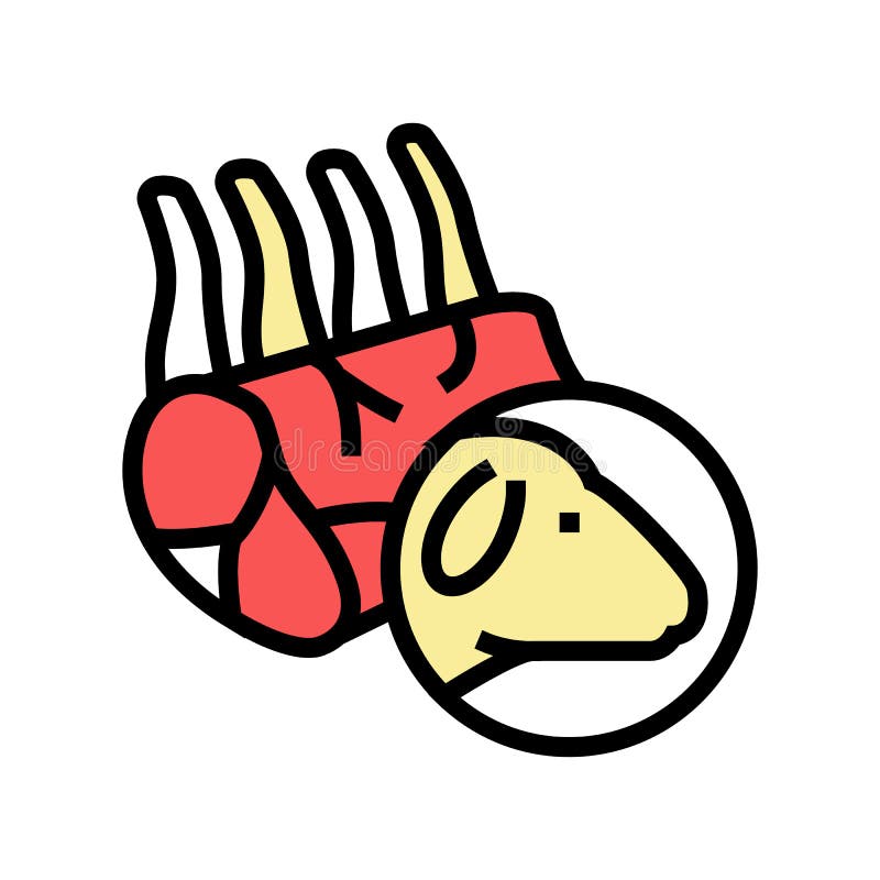 Mutton Meat Color Icon Vector Illustration Stock Illustration ...