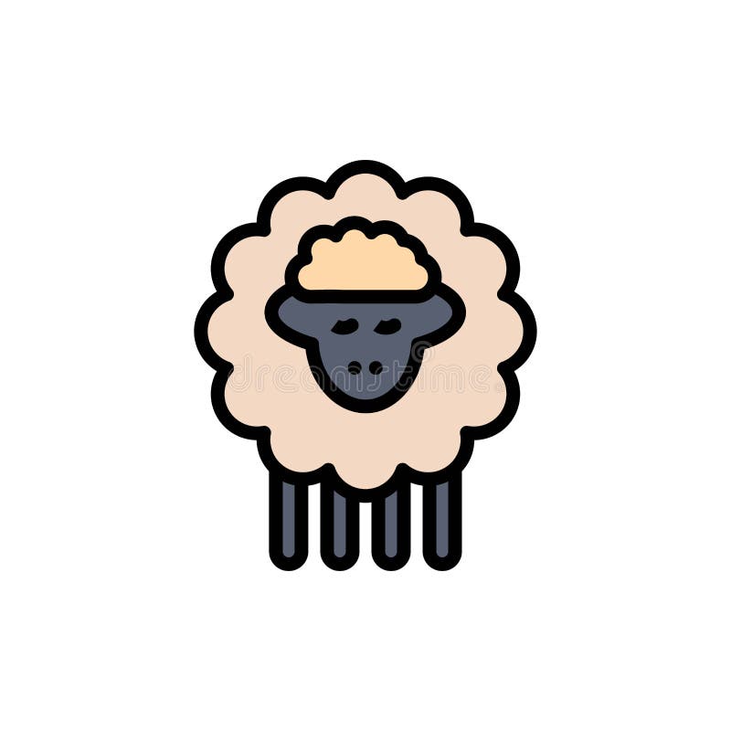 Mutton, Ram, Sheep, Spring Flat Color Icon. Vector Icon Banner Template ...
