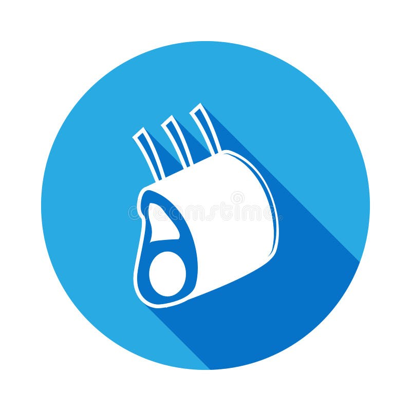 Mutton Ribs Illustration Icon with Long Shadow. Element of Meat Product ...