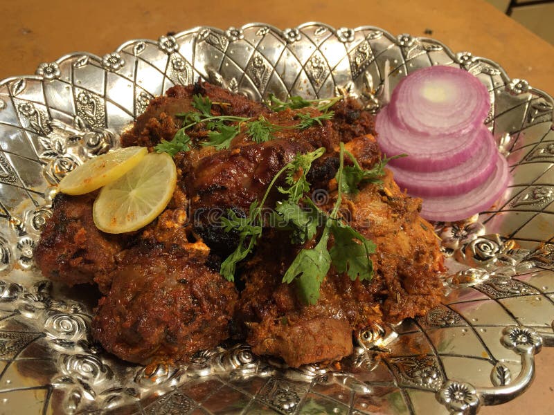 Mutton Roast with Exotic Spices. Indian Cuisine Stock Image - Image of ...