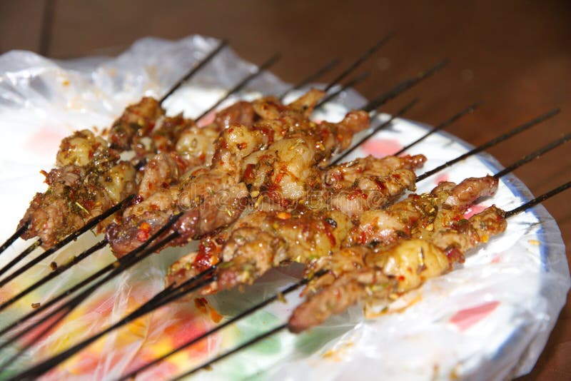 Mutton satay stock image. Image of satay, lamb, plate - 53772625