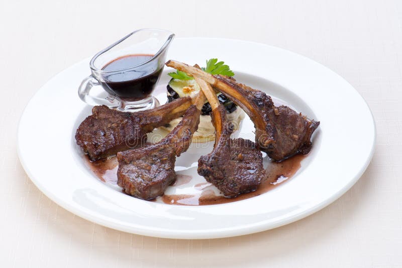 Mutton steak stock image. Image of fine, french, bones - 30235335