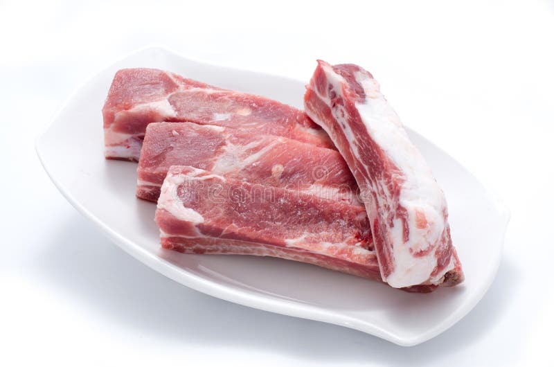 Mutton Sticks on White Plate Stock Photo - Image of protein, fried ...