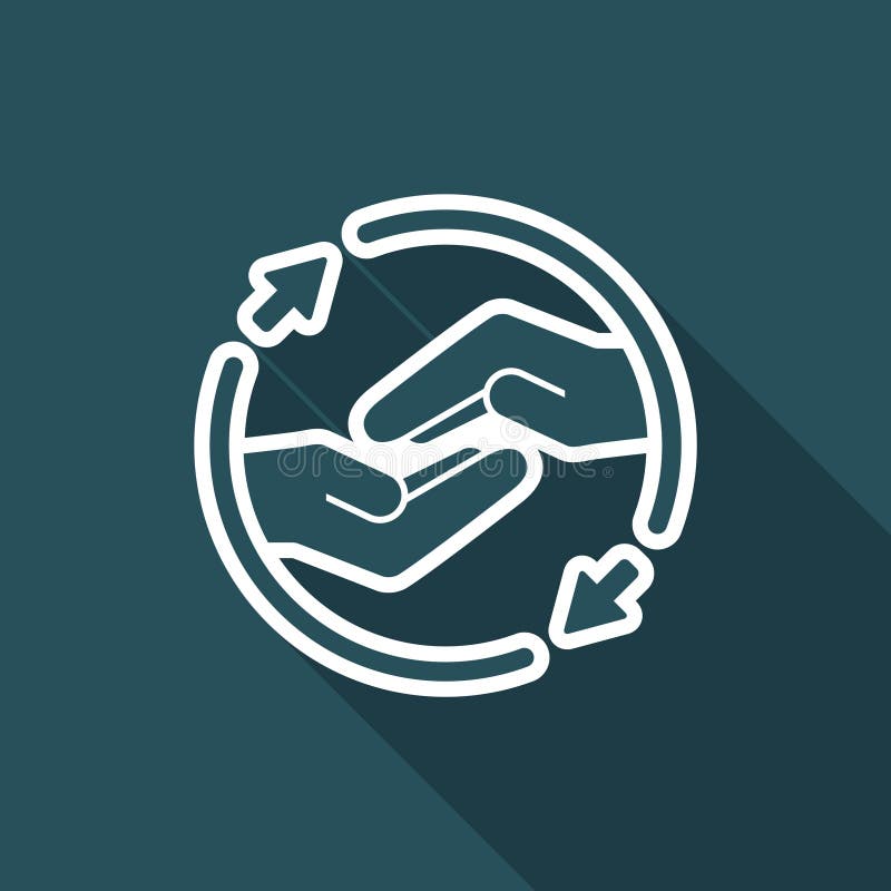 Mutual Assistance - Vector Minimal Icon Stock Vector - Illustration of ...