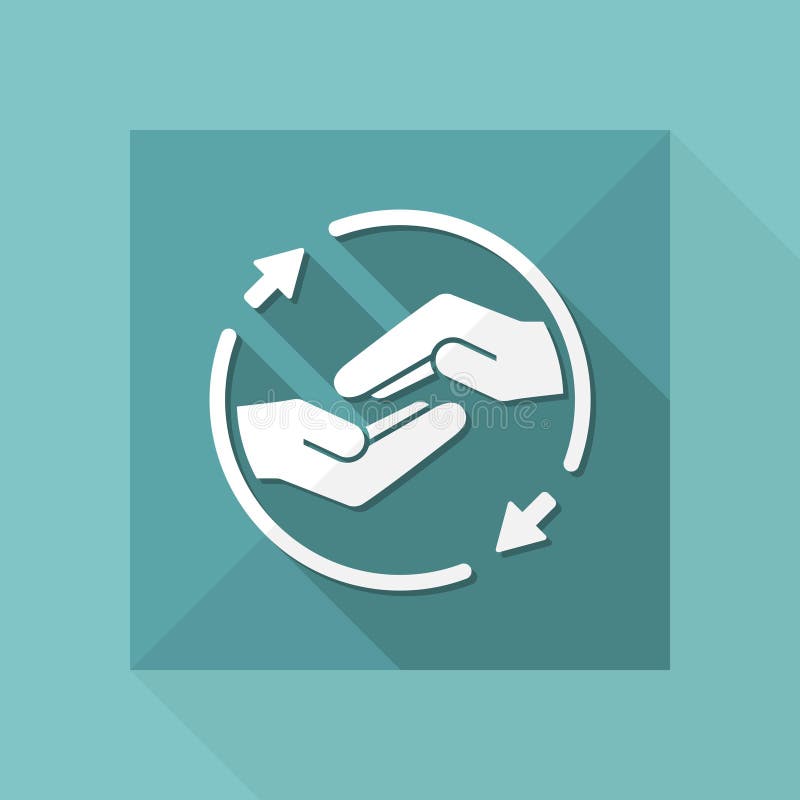 Mutual Assistance - Vector Minimal Icon Stock Vector - Illustration of ...