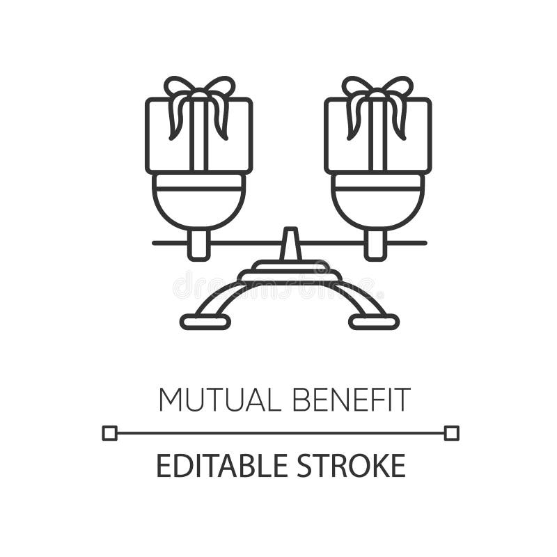Mutual Benefit Pixel Perfect Linear Icon. Thin Line Customizable ...