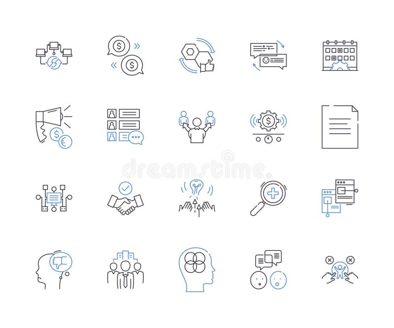 Mutual Cooperation Line Icons Collection. Collaboration, Partnership ...