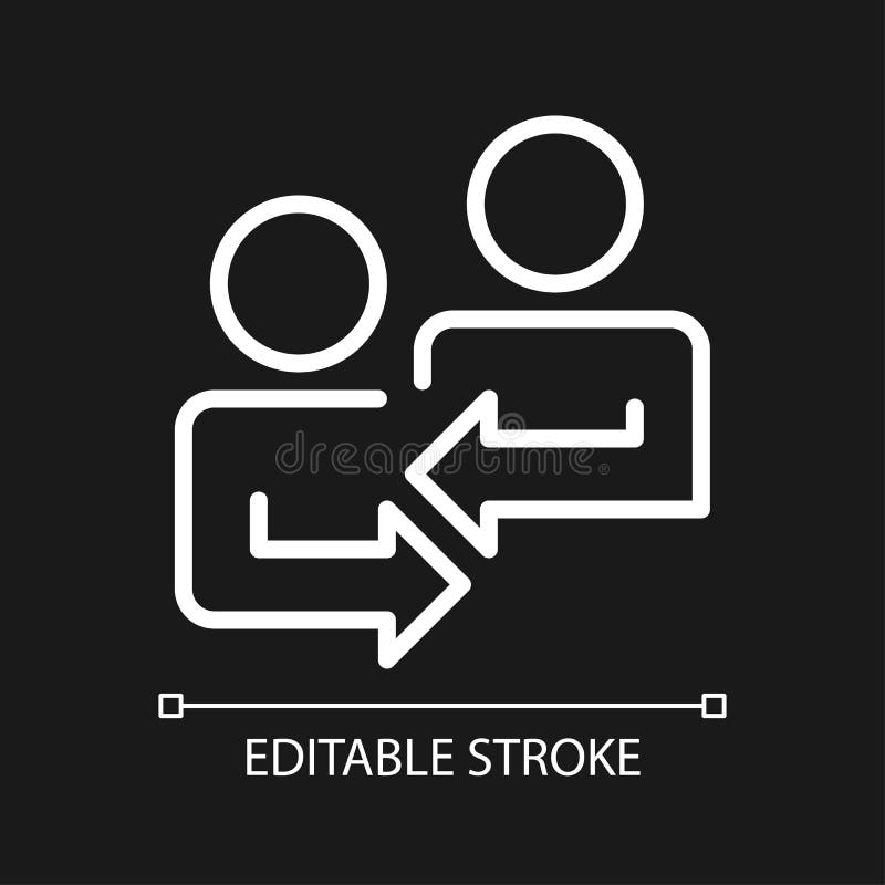Mutual Feedback Pixel Perfect White Linear Icon for Dark Theme Stock ... Mutual Feedback Pixel Perfect White Linear Icon for Dark Theme Stock ...