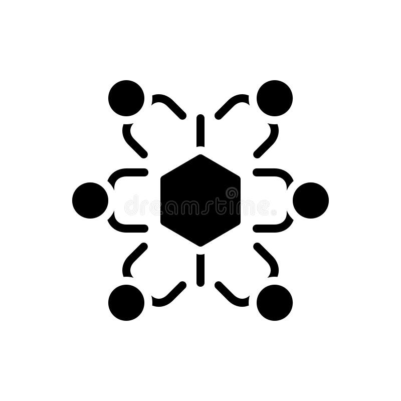 Black Solid Icon for Mutuality, Relationship and Teamwork Stock Vector ...