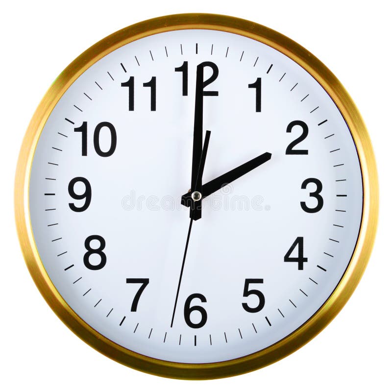 Muurklok op witte Twee uur stock afbeelding. Image of twee - 50616177