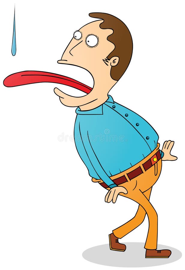 Muy sediento ilustración del vector. Ilustración de humor - 29310133