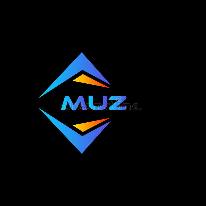 MUZ Abstract Technology Logo Design on Black Background. MUZ Creative ...