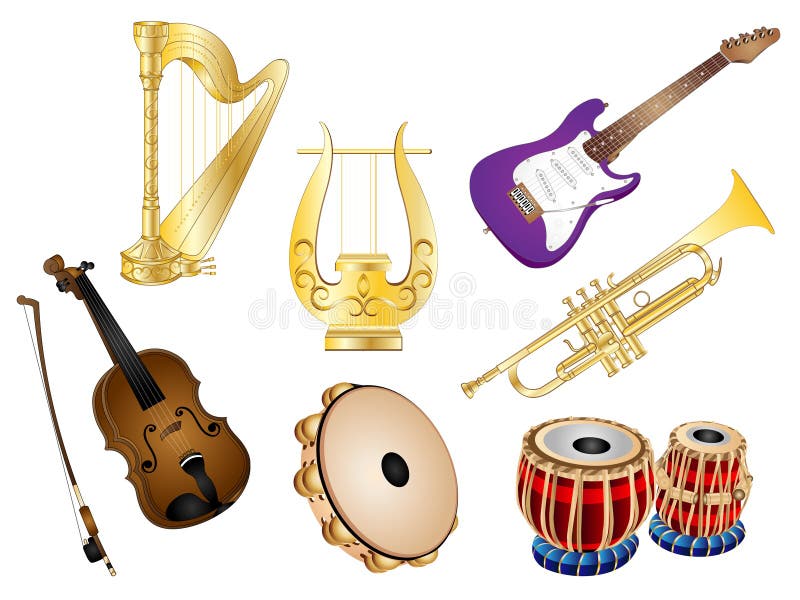 Muzikale Instrumenten Vectorreeks Vector Illustratie - Illustration of ...