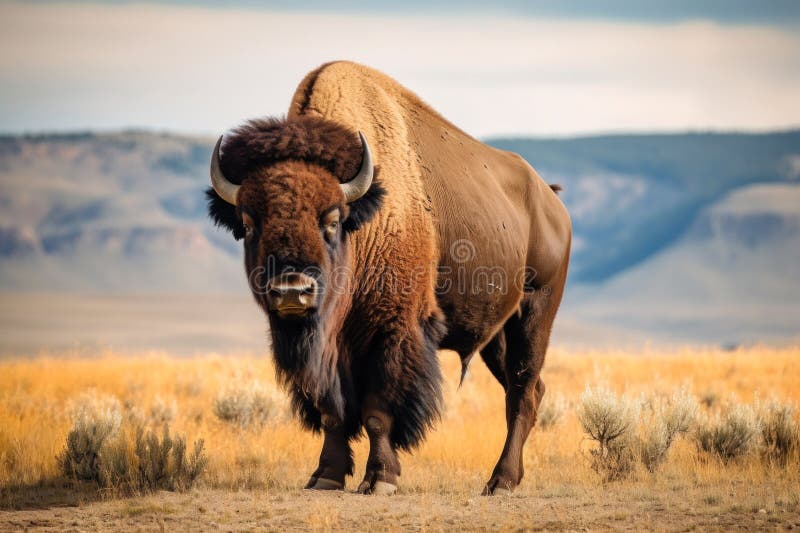 Muzzle of a bison close-up stock illustration. Illustration of mammal ...