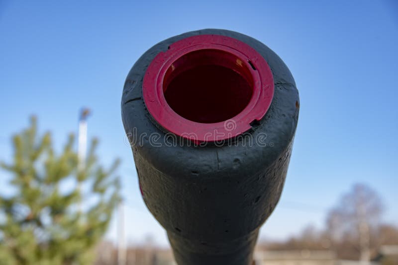 The Muzzle of the Cannon, Photographed in Close-up. Stock Photo - Image ...
