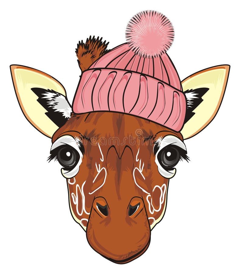 Giraffe hat stock vector. Illustration of wind, scarf - 35178235