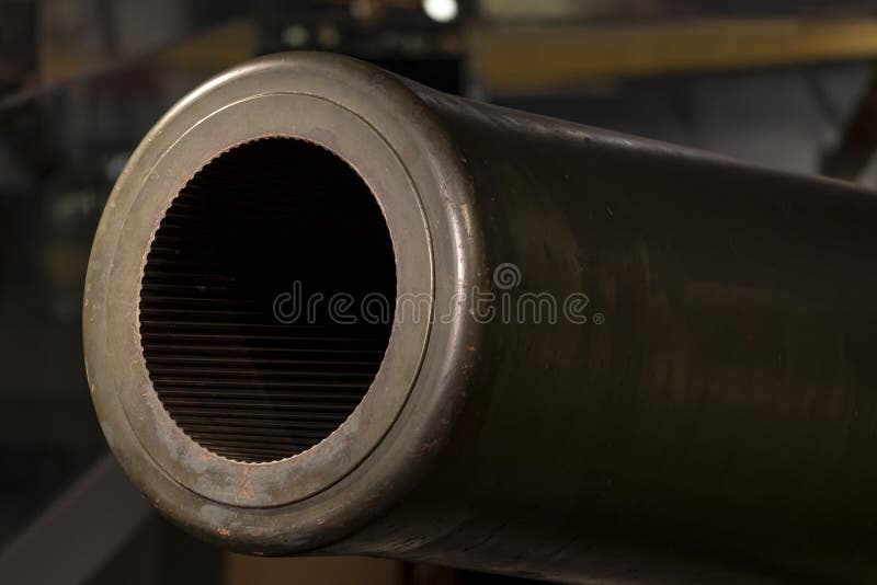 Muzzle of a Large-caliber Cannon with a Rifled Barrel from the Second ...