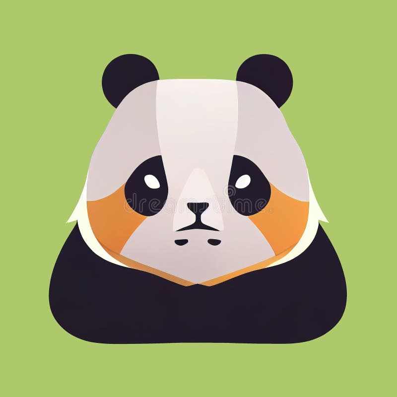 Muzzle Panda Avatar. Stylized Portrait of a Panda Bear. Simple Panda ...