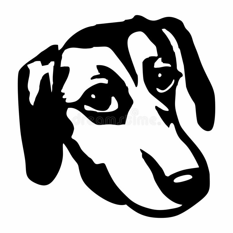 Muzzle of a Sad Dog in a Stencil Style. Lost Dog. Vector Illustration ...