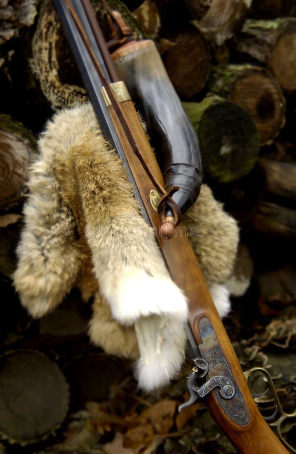 Hunting gear at log cabin stock photo. Image of structure - 12282382