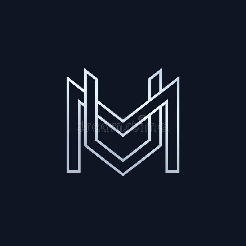 MV Letters Logo, Monogram Vector Outline Stock Vector - Illustration of ...